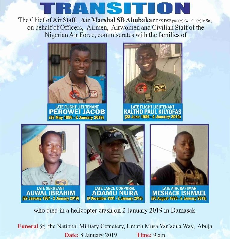 Crashed Helicopter: NAF Announces Burial Day of Gallant Crew Members ...